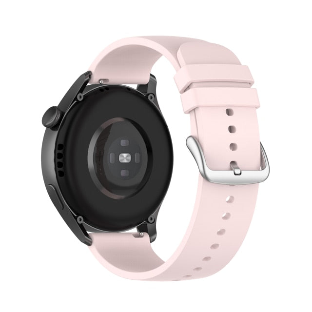 Light Pink Plain Silicone Strap | For 20mm Huawei & Amazfit Smartwatch ...